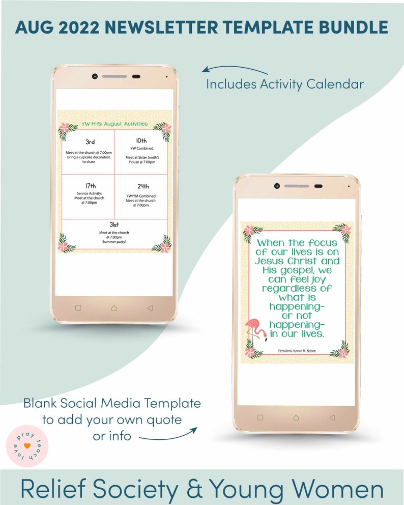 August 2022 Editable Newsletter Template Bundle Including 2 - Etsy