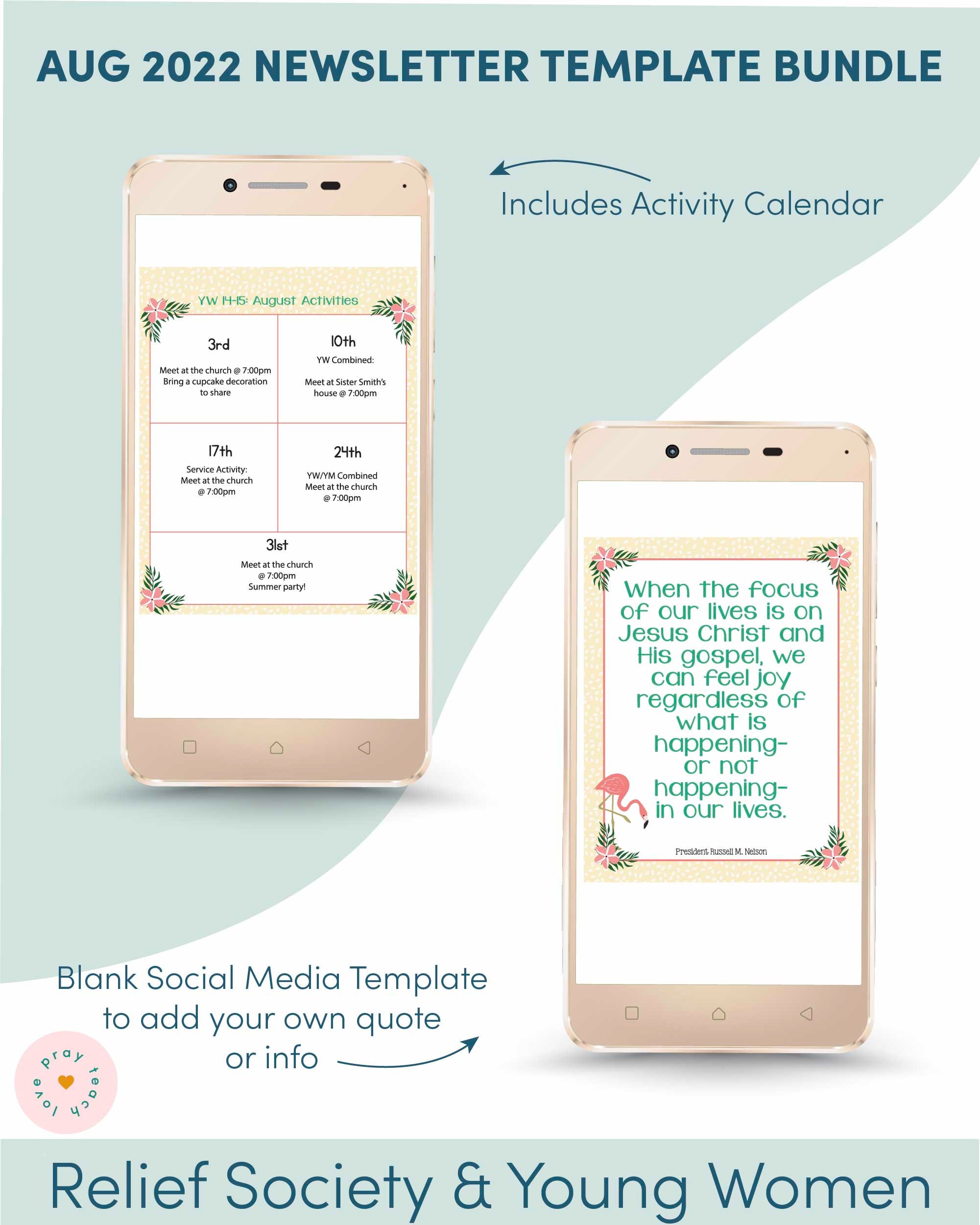 August 2022 Editable Newsletter Template Bundle Including 2 - Etsy