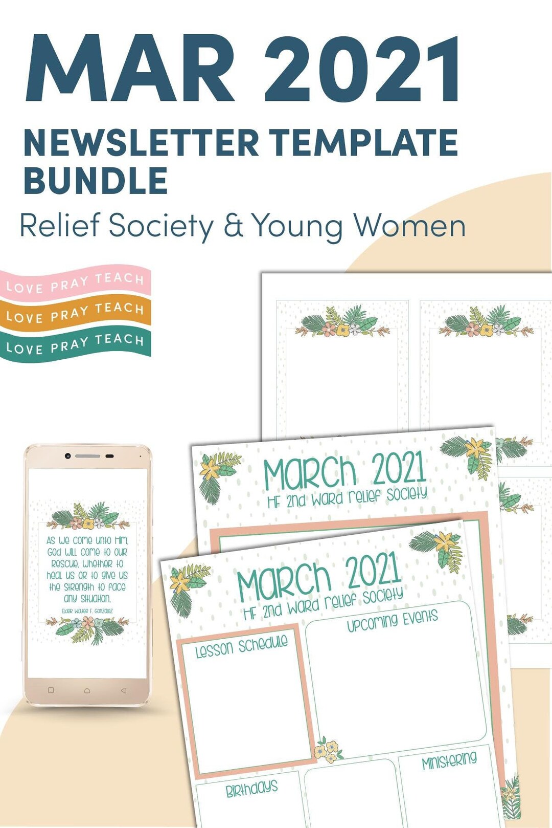 March 2021 Editable Newsletter Bundle - Etsy