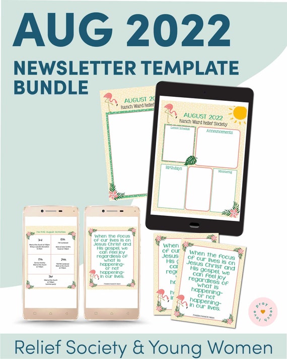 August 2022 Editable Newsletter Template Bundle Including 2 - Etsy