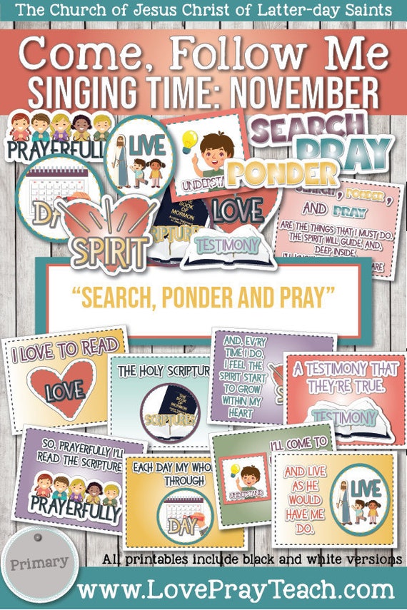 Come Follow Me for Primary Singing Time: Search Ponder and | Etsy