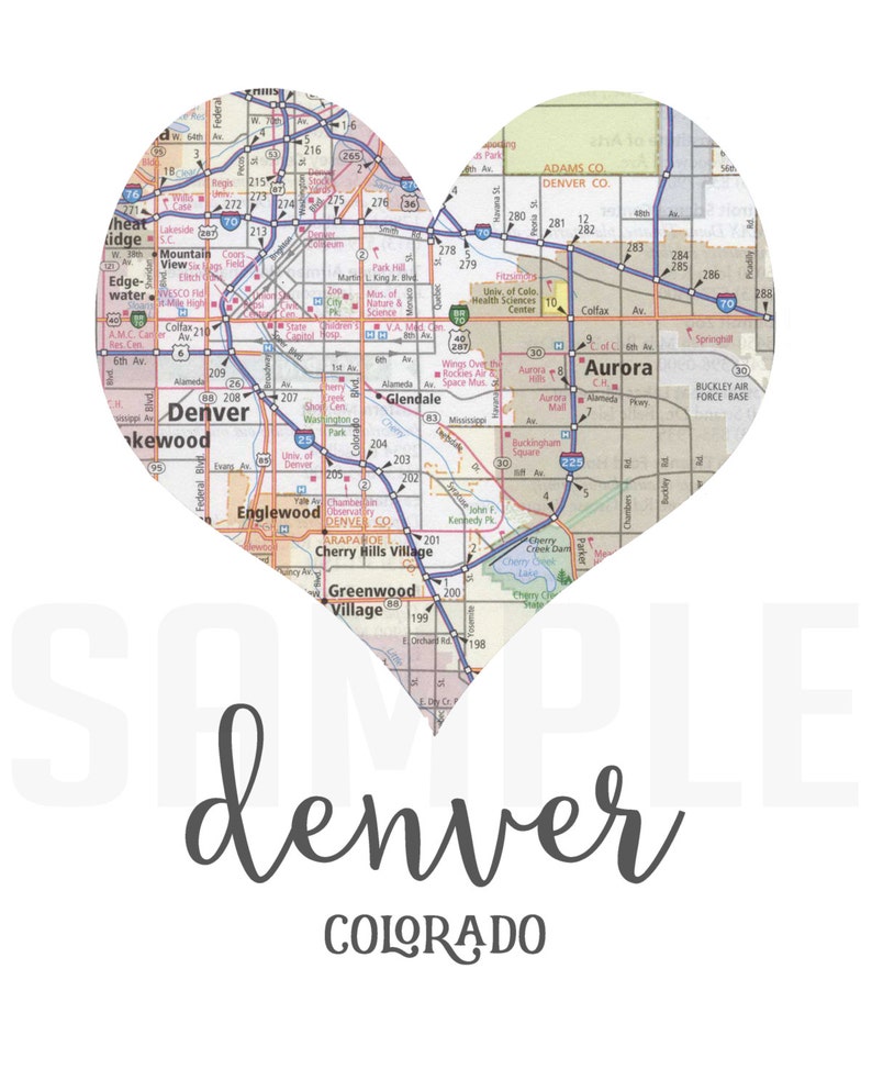 Heart Map Print Printable Map Wall Art Decor INSTANT - Etsy