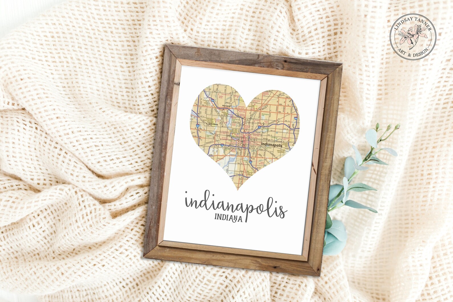 Heart Map Print Printable Map Wall Art Decor INSTANT | Etsy