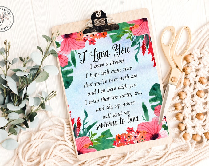 Lava Lyric Art Print, Hawaiian Printable Wall Art Decor, INSTANT ...