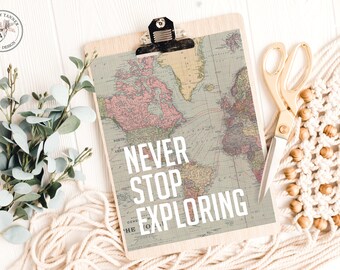 Never Stop Exploring Framed Scandi Art Travel Print - Etsy