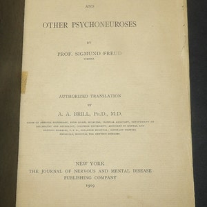 Sigmund Freud Selected Papers on Hysteria and Other Psychoneuroses 1909 ...