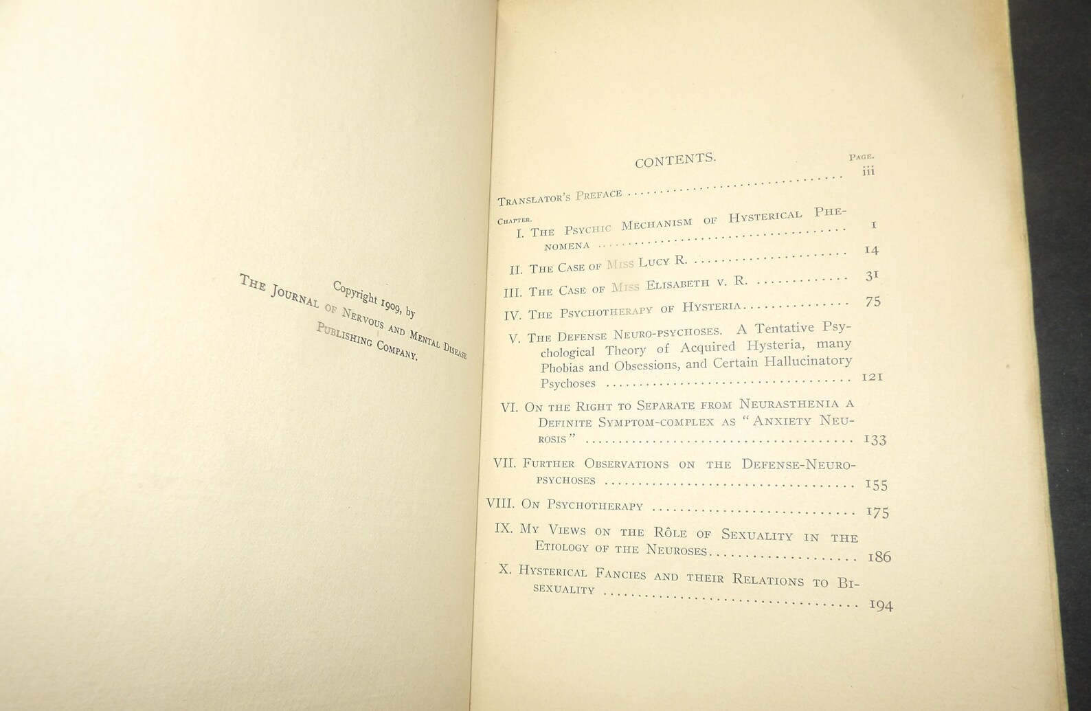 Sigmund Freud Selected Papers on Hysteria and Other Psychoneuroses 1909 ...