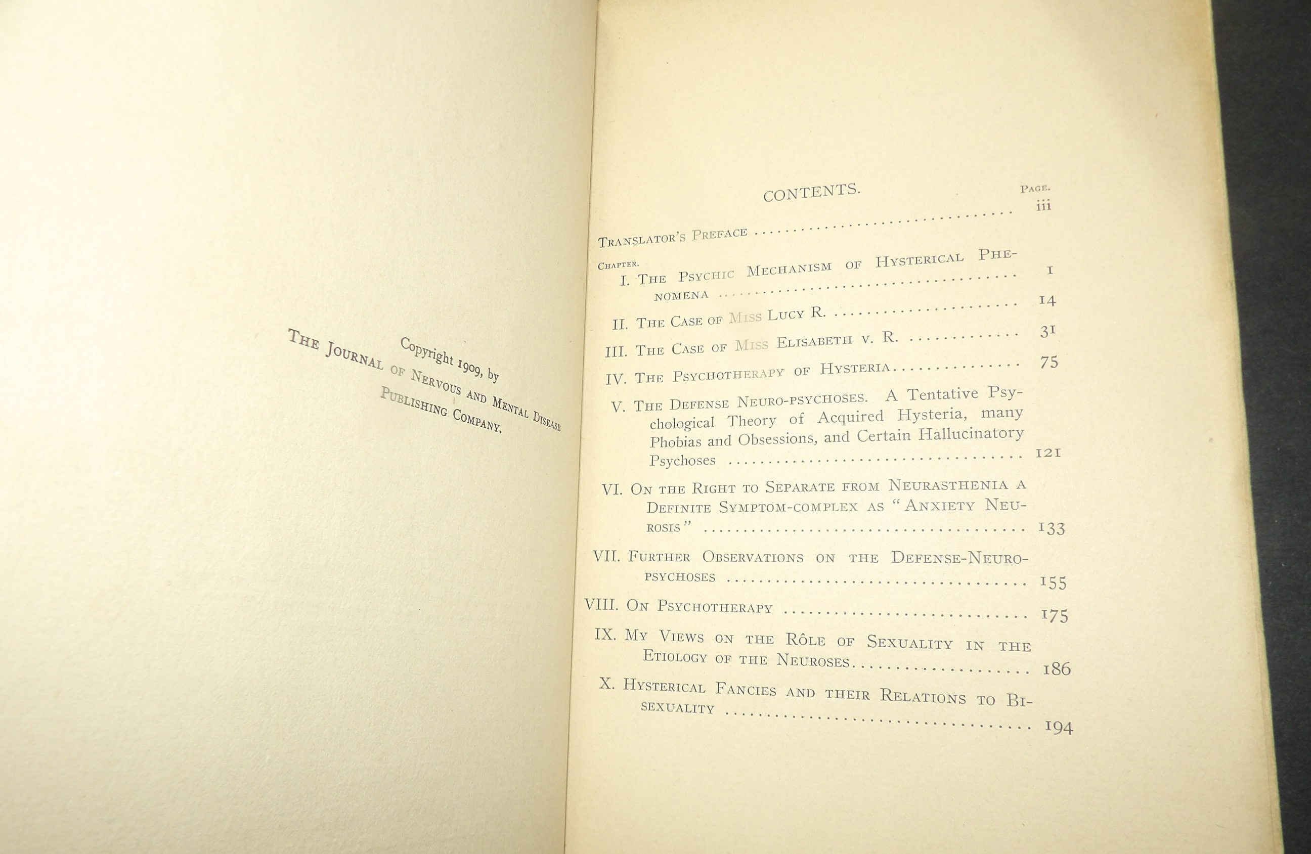Sigmund Freud Selected Papers on Hysteria and Other Psychoneuroses 1909 ...