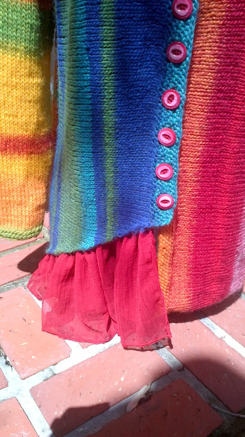 COLORS of the RAINBOW SWEATER, Hand Knitted From Laxurious and Soft ...
