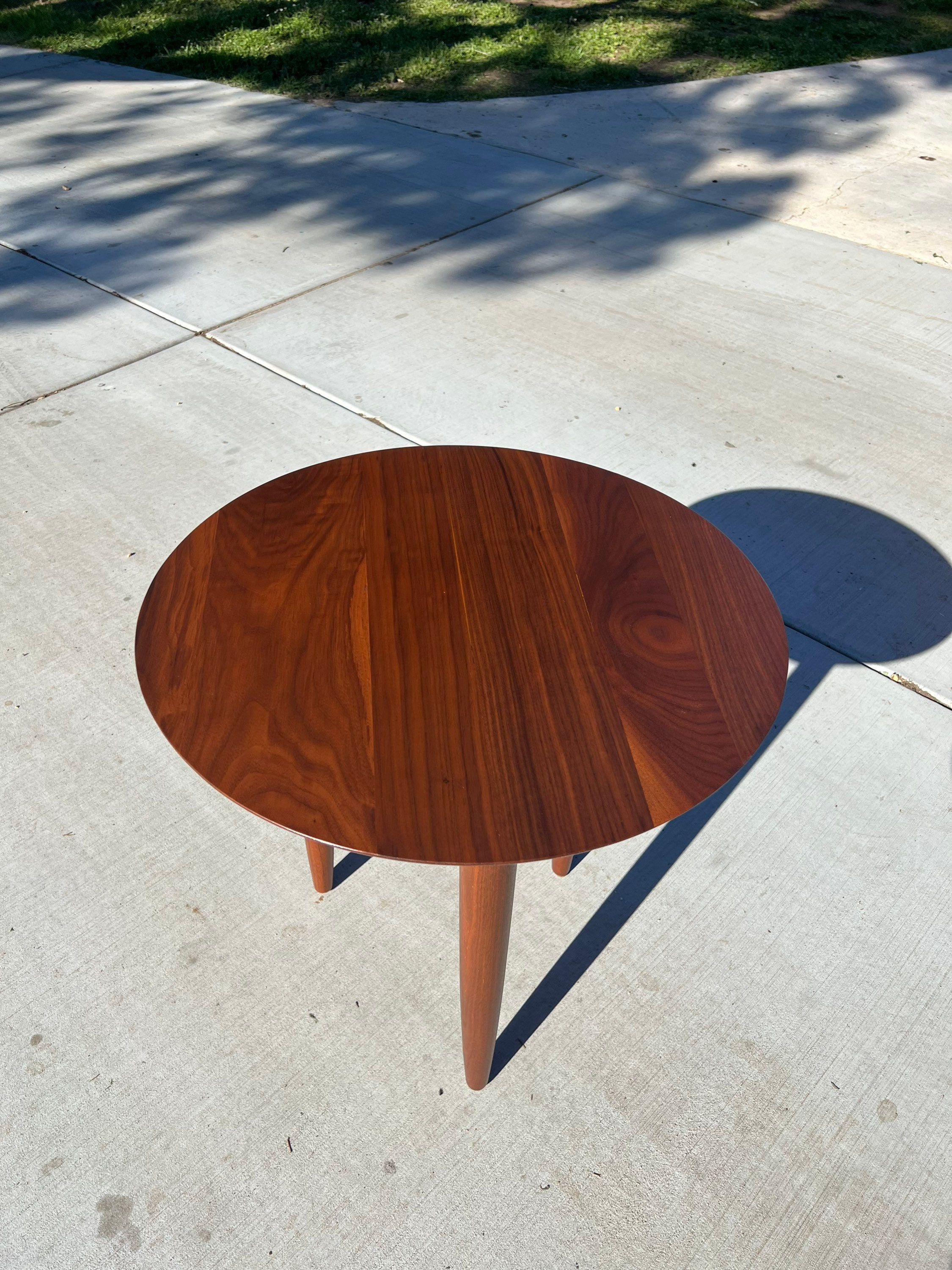 Mid Century Modern Prelude Ace Hi Circle Table Solid Walnut Restored ...