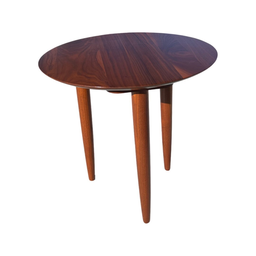Mid Century Modern Prelude Ace Hi Circle Table Solid Walnut Restored ...