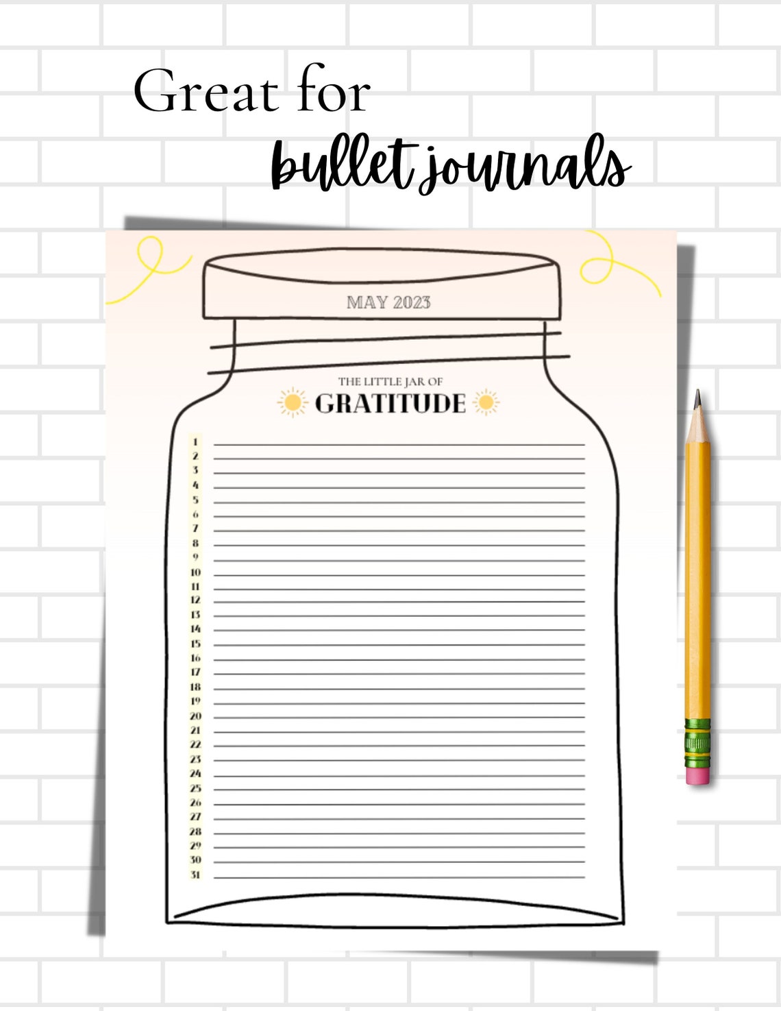 Monthly Gratitude Tracker, Printable Template, Thankfulness Template ...