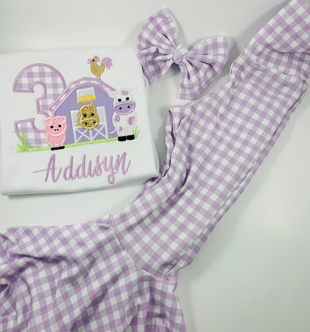 Girls Farm Yard Outfit, Barnyard Party, Third Birthday Outfit, 3rd ...
