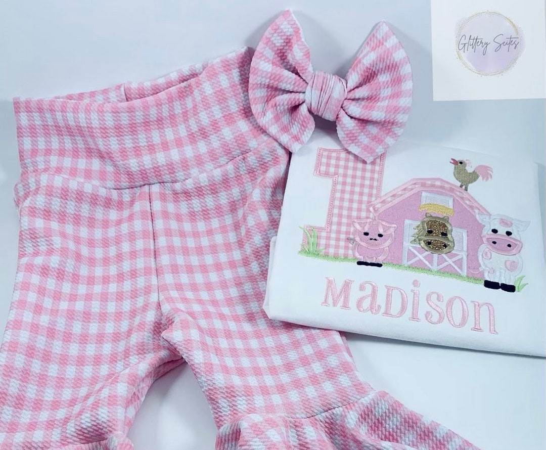 Girls Farm Yard Outfit, Barnyard Party, First Birthday Outfit, 1st ...