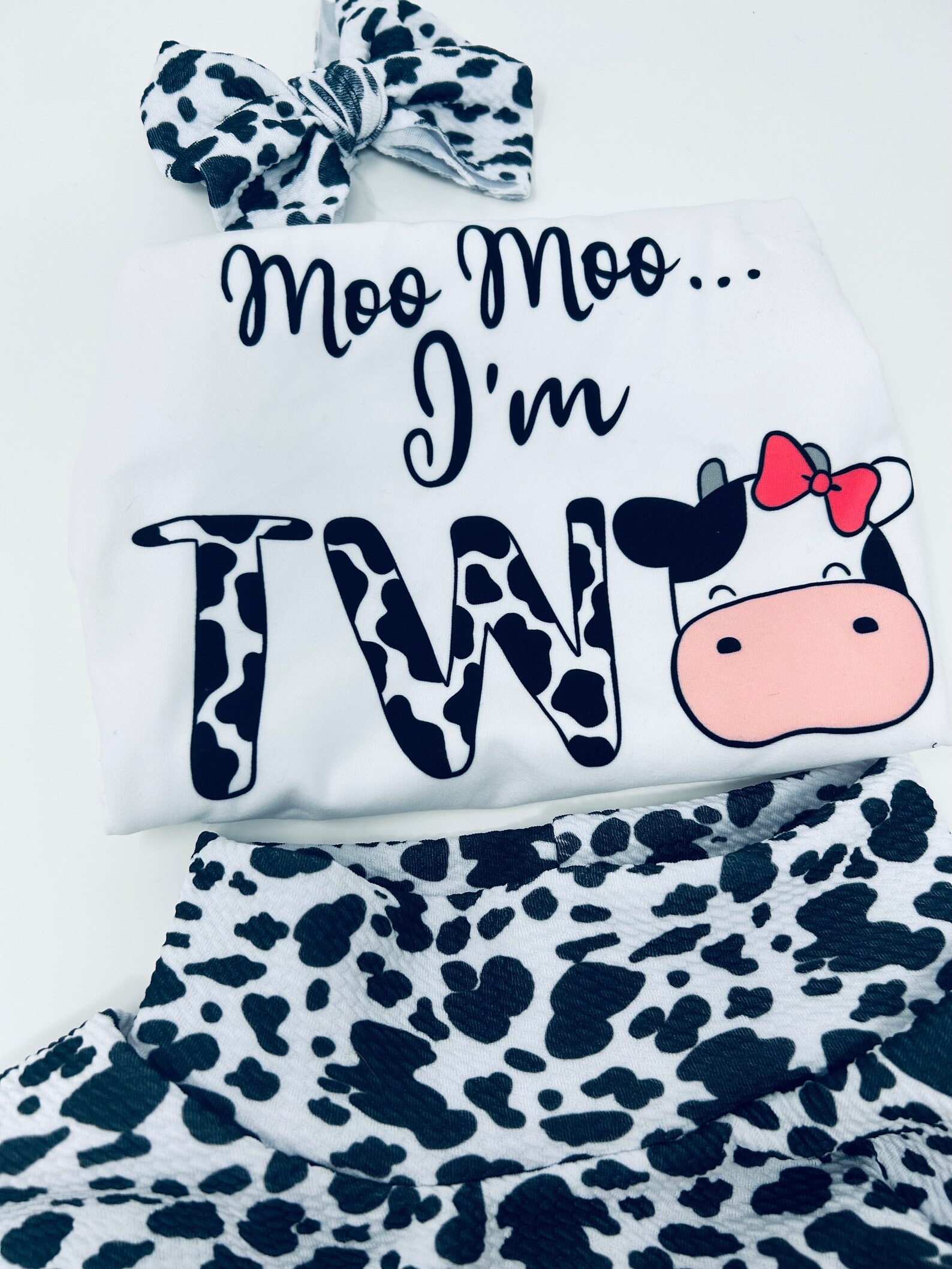 Moo Moo I’m Two Birthday Outfit - Etsy