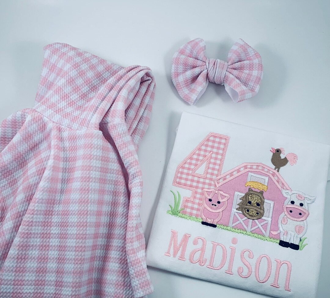 Girls Farm Yard Outfit, Barnyard Party, Fourth Birthday Outfit, 4th ...
