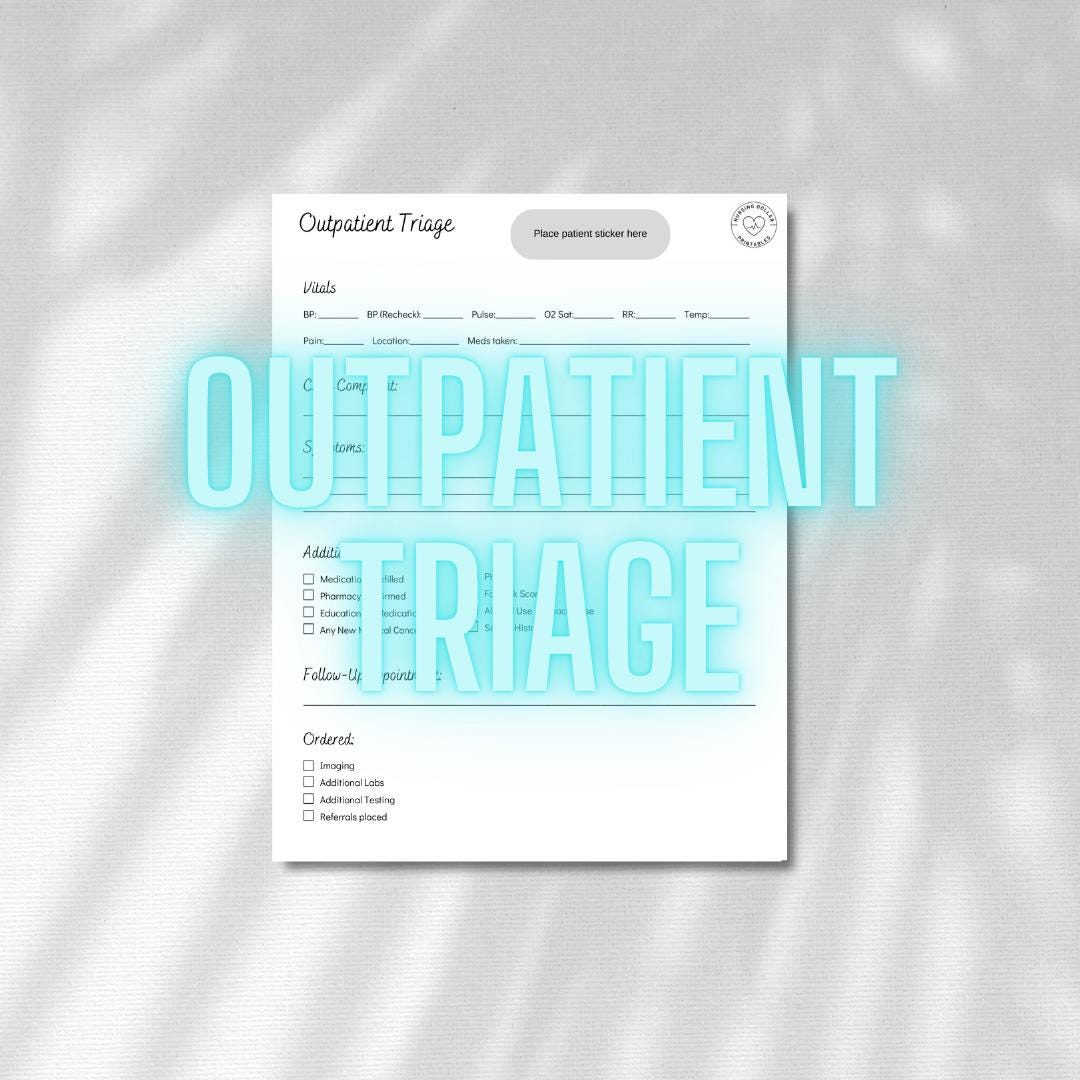 Outpatient Triage Report Sheet Administrative Nurse, Telehealth Nurse ...