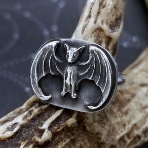 Silver Bat Ring, Vampire Bat Ring, Goth Gothic Bat Jewelry, Witch Ring ...