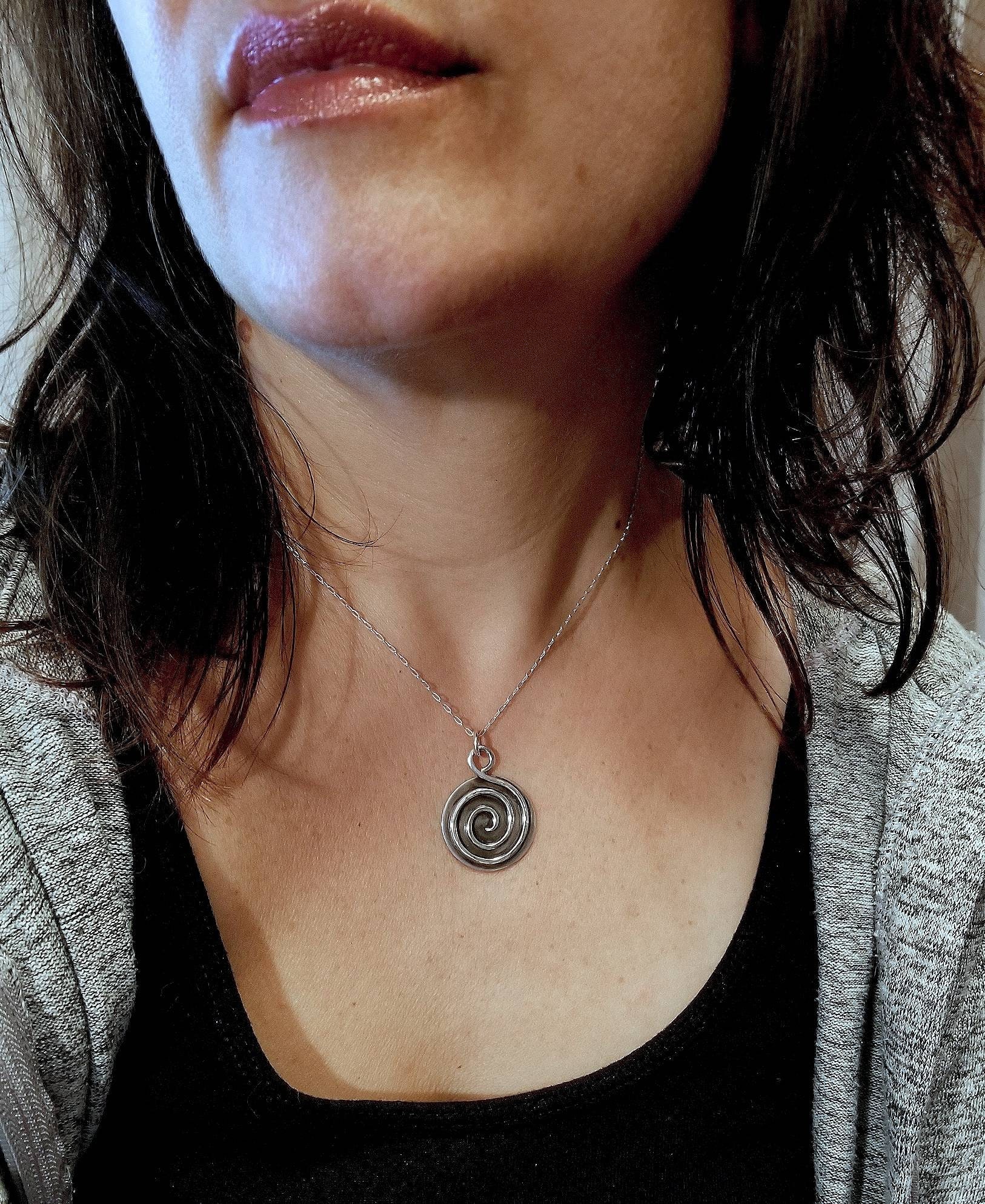 Meditation jewelry spiral necklace minimalist jewelry | Etsy
