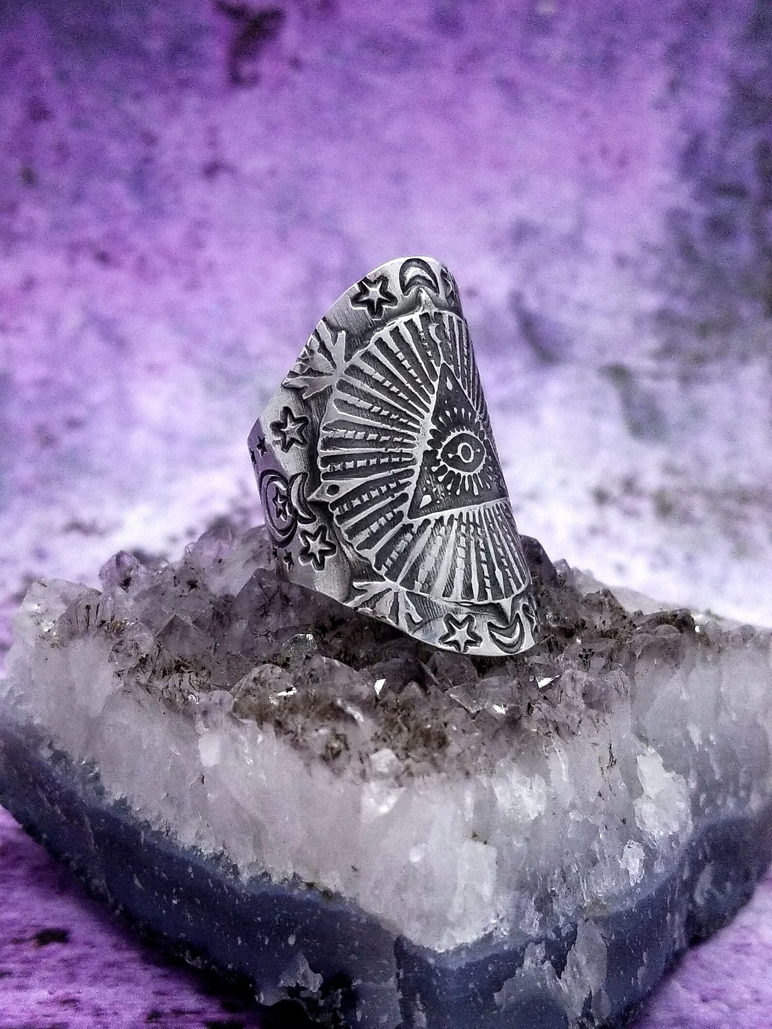 Silver All Seeing Eye Ring Dark Academia Evil Eye Ring Magic - Etsy