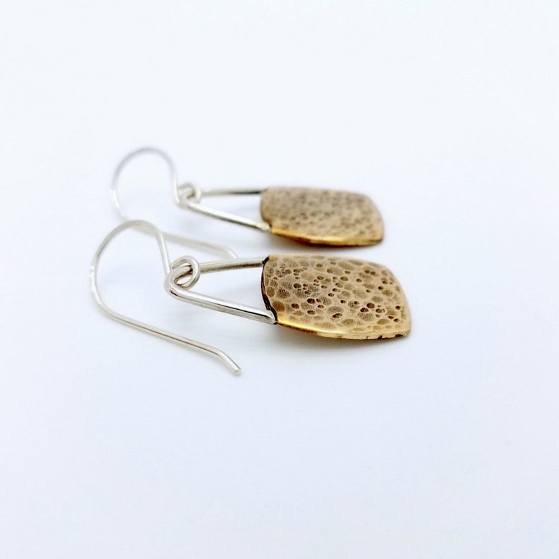 Simple Mixed Metal Earrings for Everyday, Minimalist Gold and Silver ...