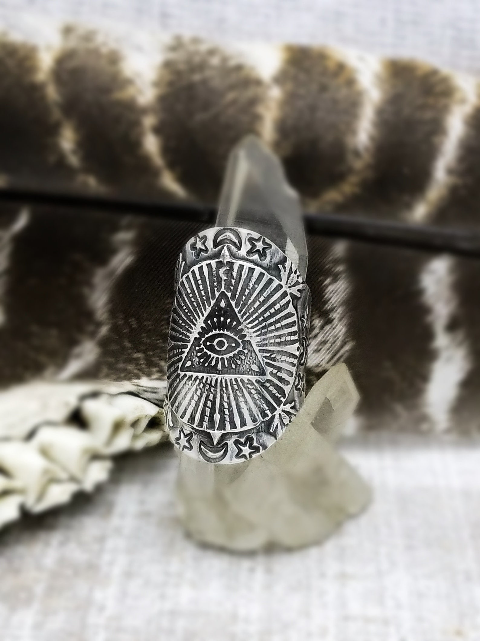 Silver All Seeing Eye Ring Dark Academia Evil Eye Ring Magic - Etsy