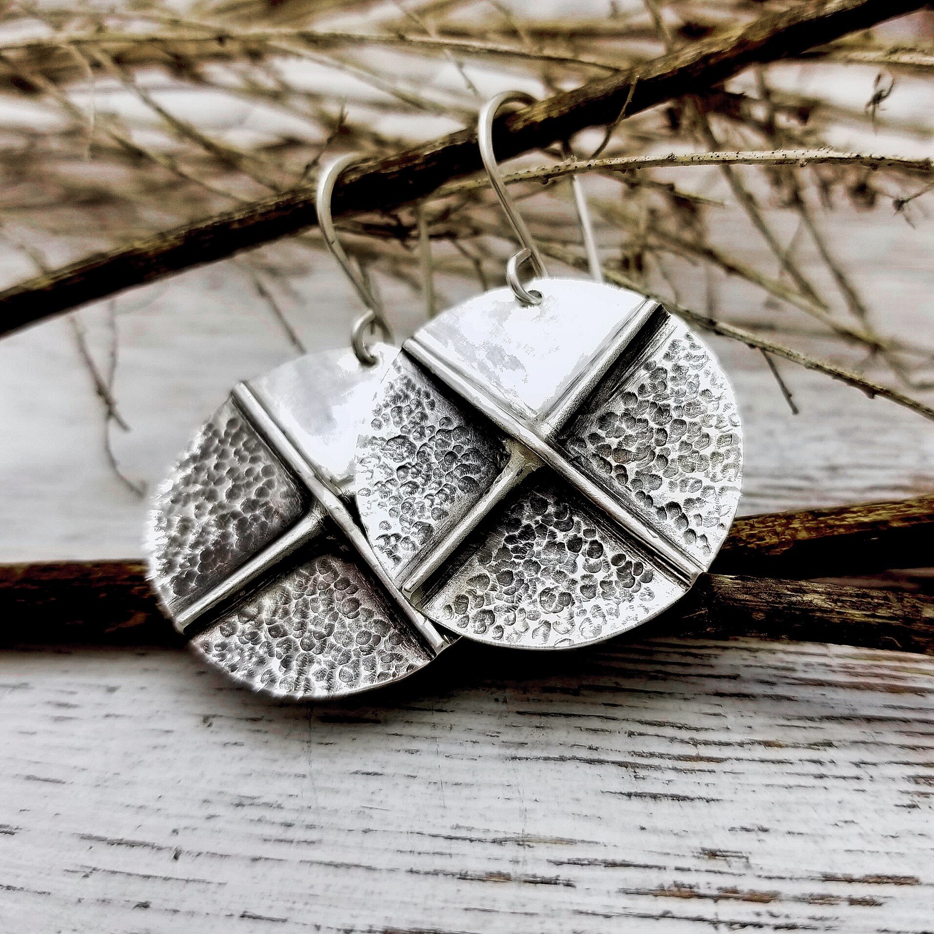 Fold Formed Earrings | Circle Earrings | Fold Formed Jewelry | Bohemian ...