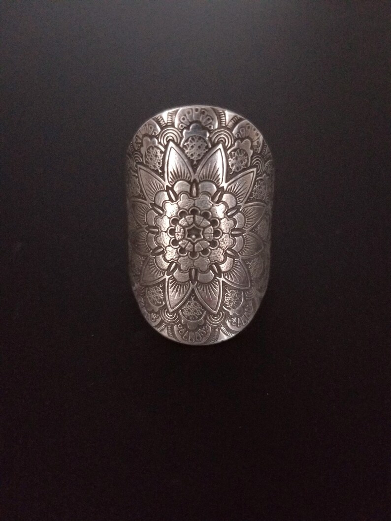 Sterling Silver Mandala Ring Lotus Mandala Jewelry Nature | Etsy