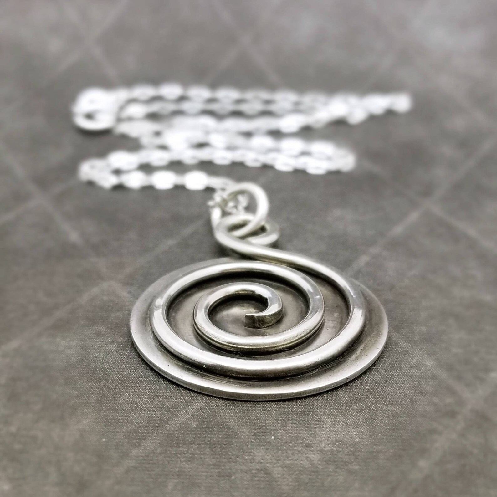 Meditation jewelry spiral necklace minimalist jewelry | Etsy