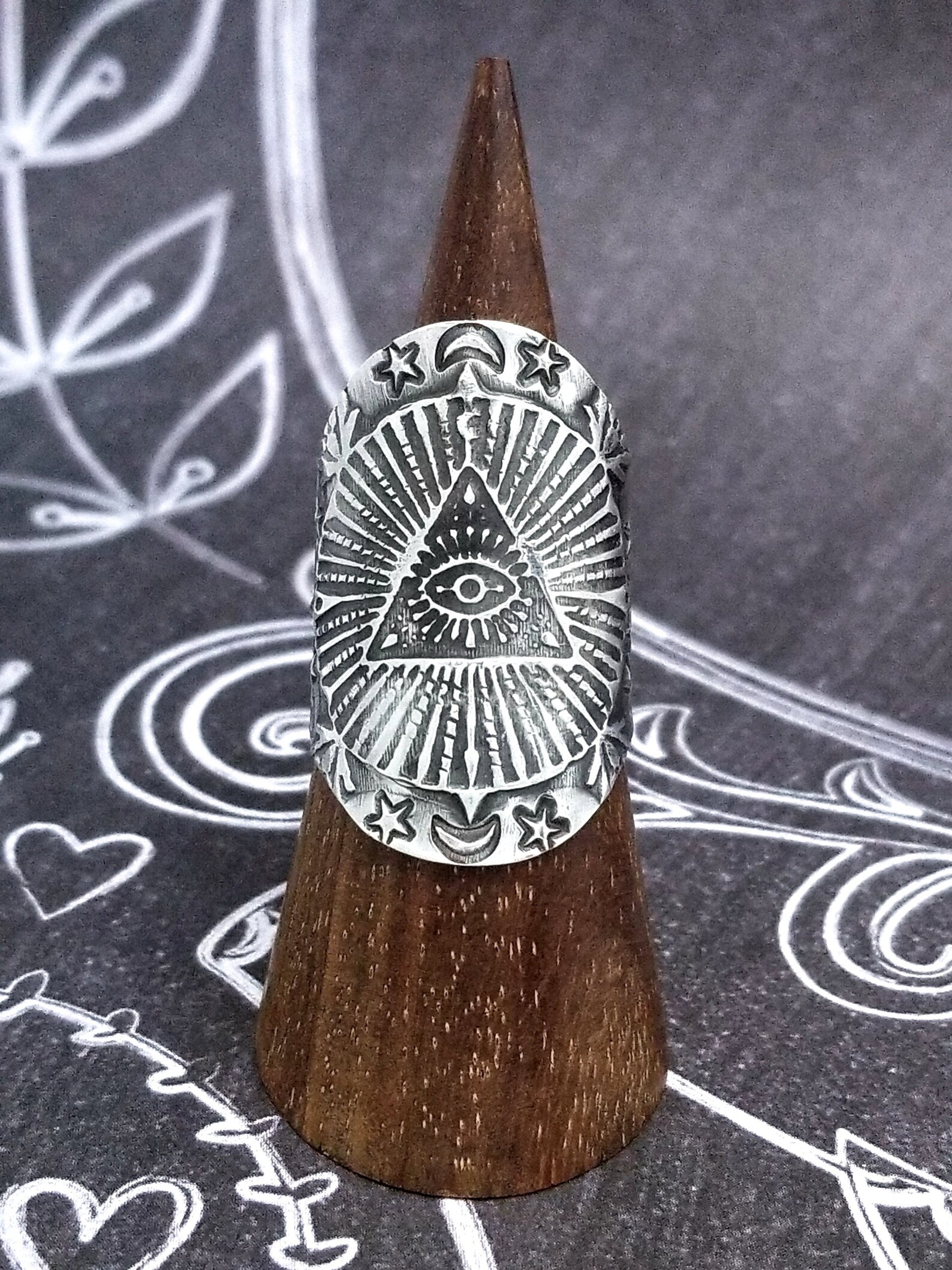 Silver All Seeing Eye Ring Dark Academia Evil Eye Ring Magic Witch Ring ...