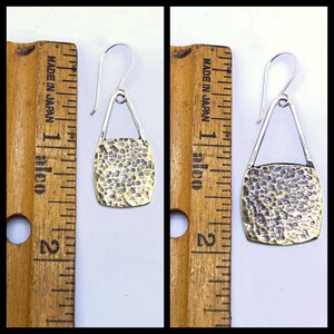 Simple Handmade Mixed Metal Earrings for Everyday, Hammered Gold and ...