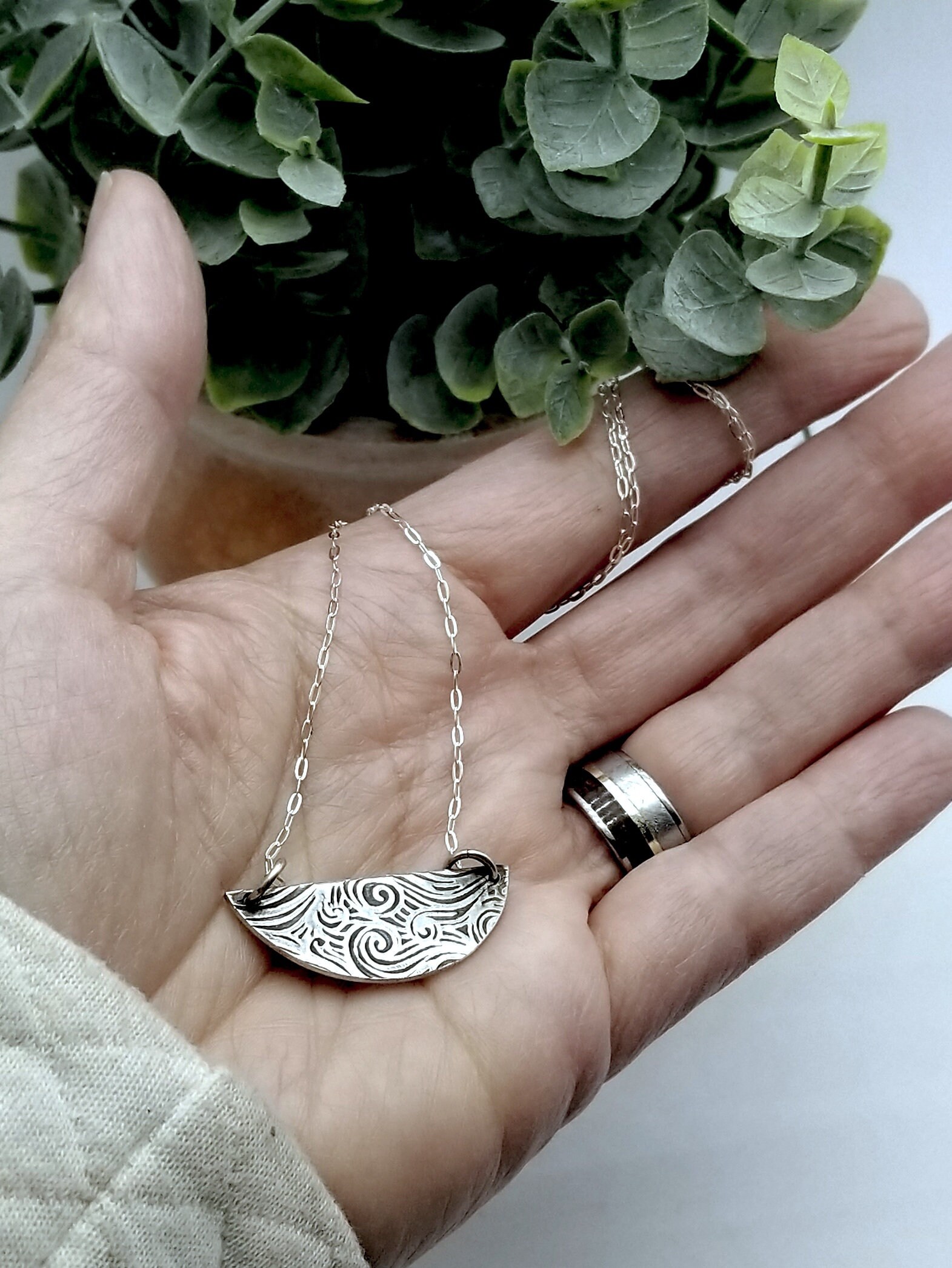 Silver Layering Necklace Layered Necklace Bar Necklace | Etsy