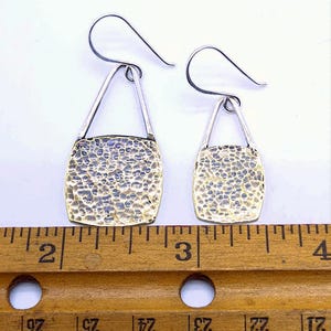 Simple Handmade Mixed Metal Earrings for Everyday, Hammered Gold and ...