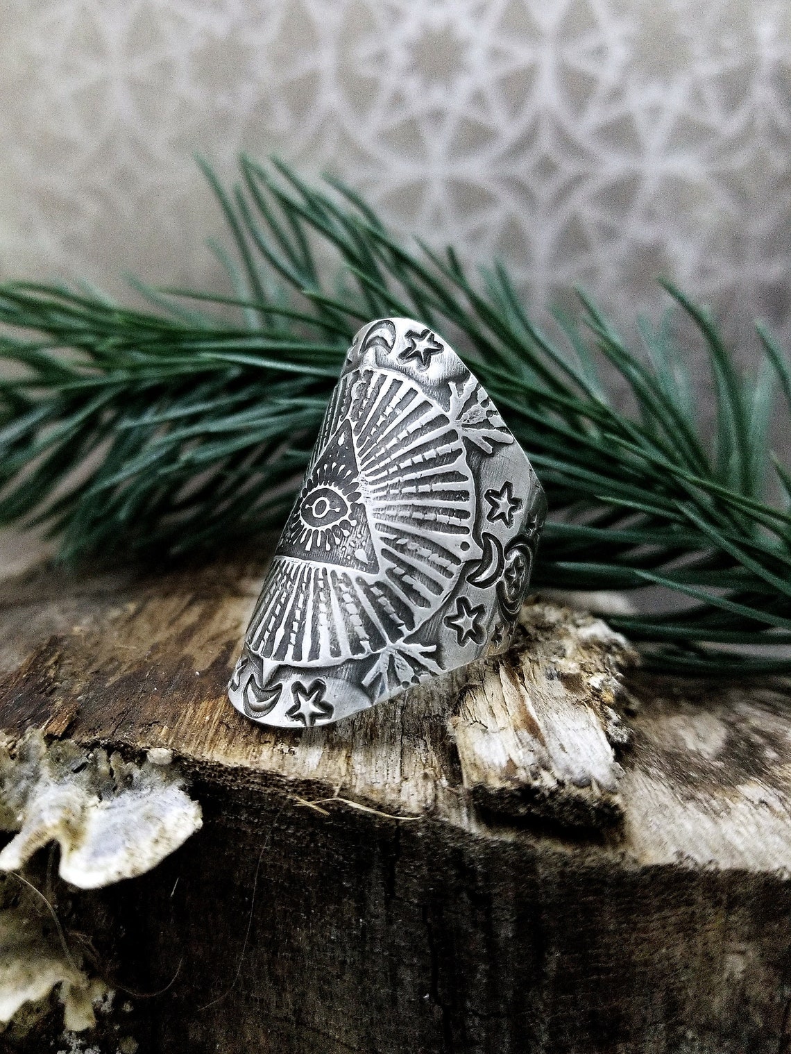 Silver All Seeing Eye Ring Dark Academia Evil Eye Ring Magic - Etsy