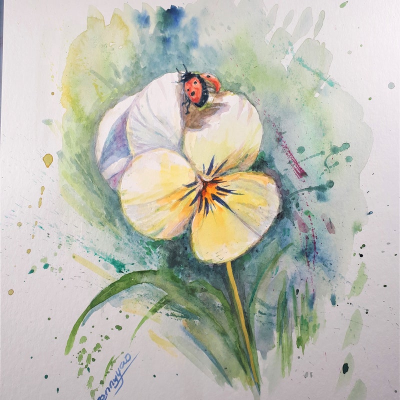 Ladybug Painting - Etsy