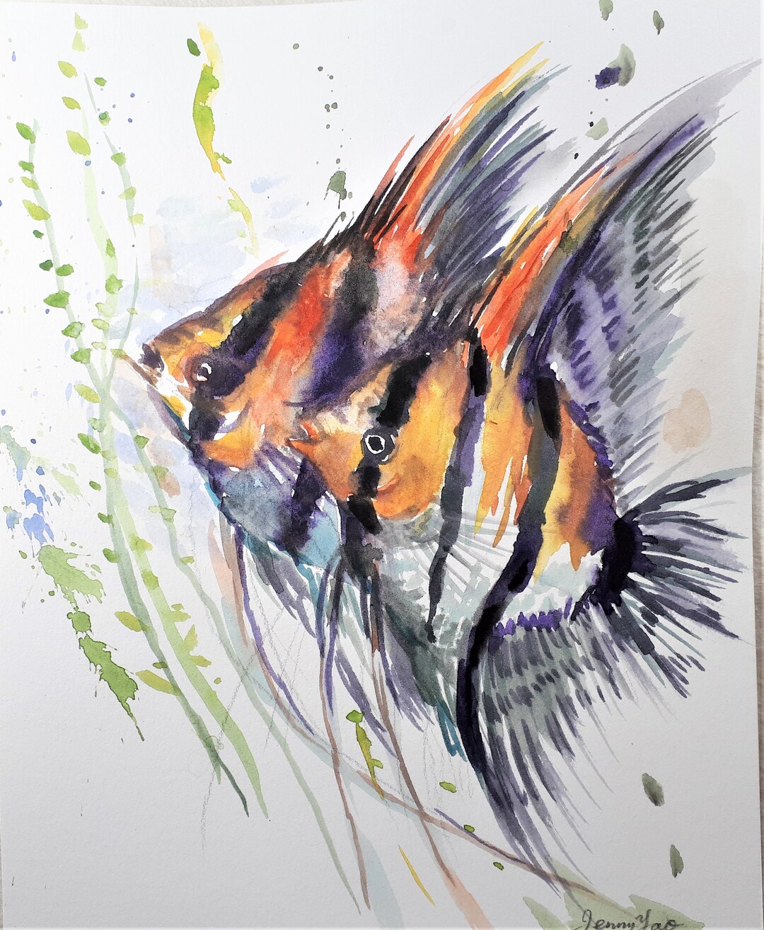 Original Watercolor Painting, Tropic Fish, 10"x8", 1911215 - Etsy