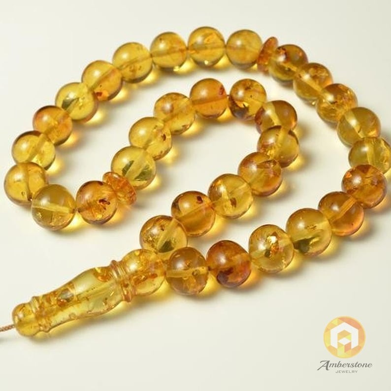 Oval Baltic Amber Beads Islamic Koran Prayer Beads 33 Amber - Etsy