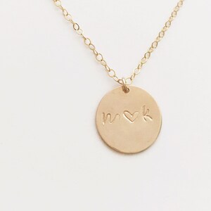 Large Charm Necklace / Large Disc / Personalized Charm Necklace - Etsy