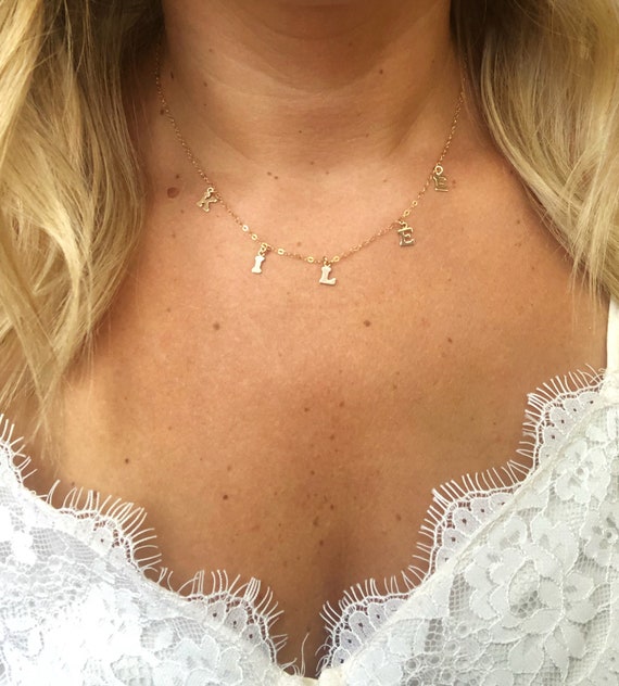 Initial Necklace / Petite Initials /small Initial Necklace / | Etsy