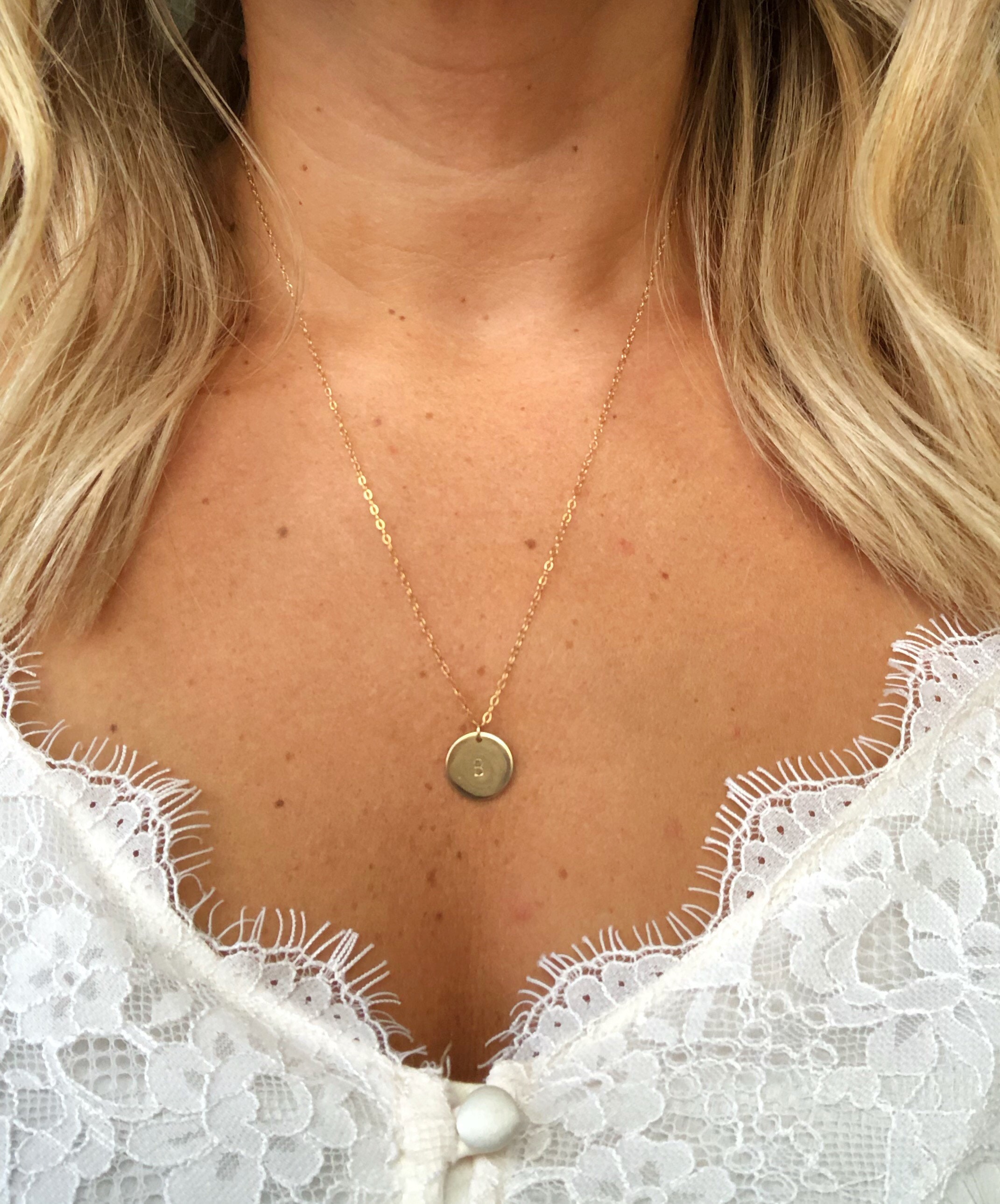 Large Charm Necklace / Large Disc / Personalized Charm | Etsy