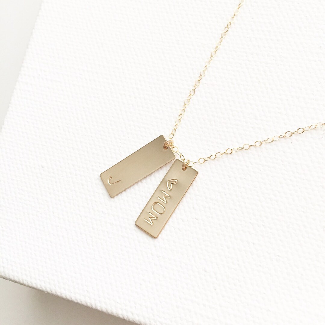 Small Tag Personalized Necklace / 14k Gold Filled /sterling Silver ...