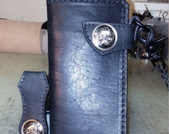 Black Buffalo "black Out" Biker Wallet - Etsy