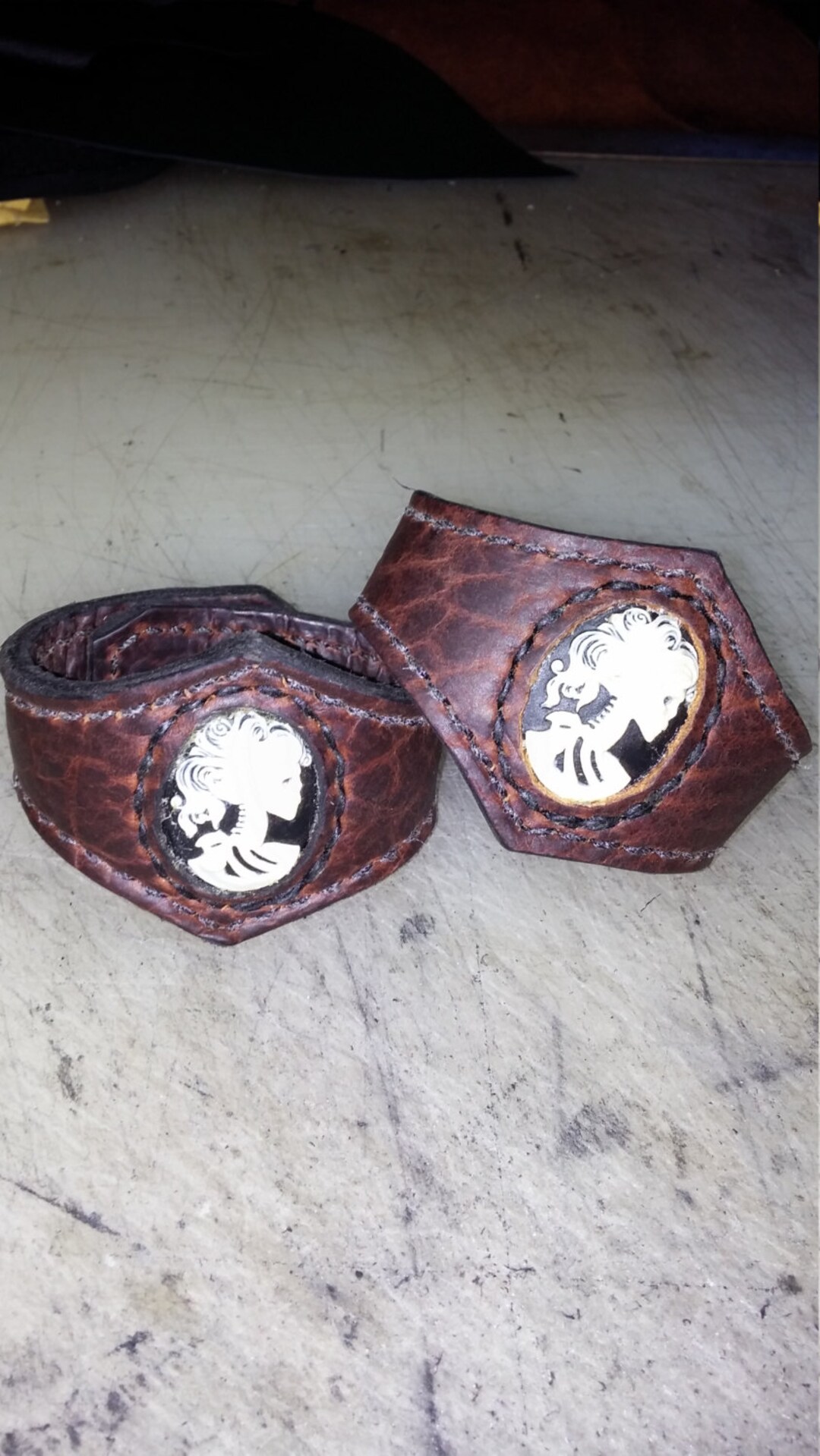 Pair Skull Cameo Buffalo Cuffs - Etsy
