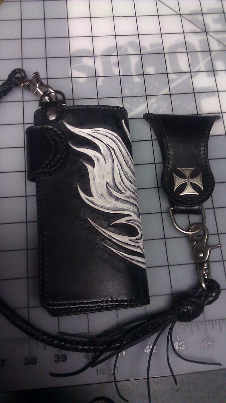 Tooled Skull Wallet - Etsy