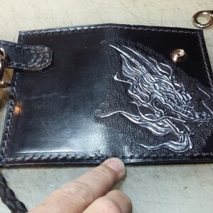 Leather Small Long Wallet Dragon - Etsy