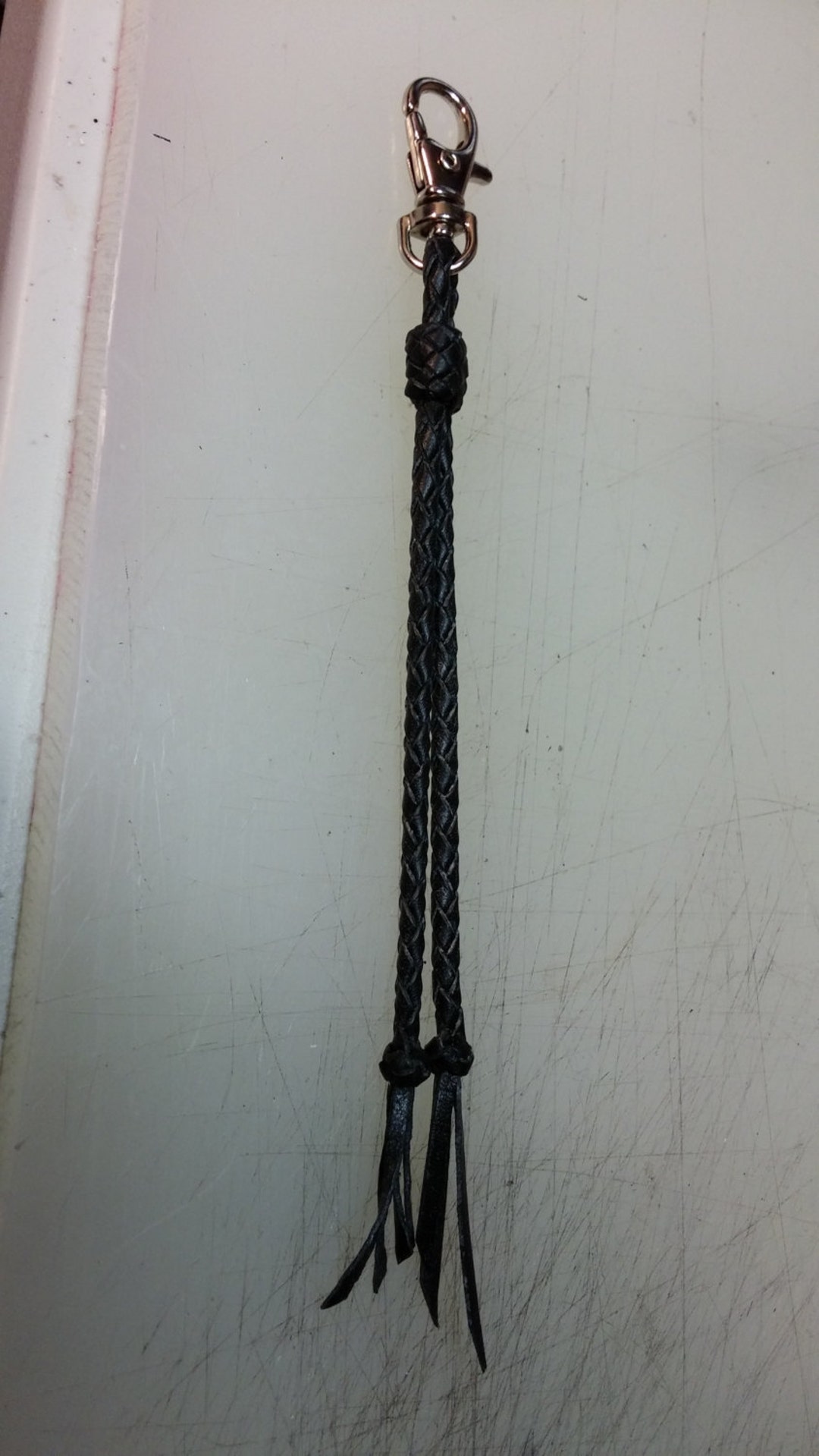 Braided Leather Key/wallet Fob - Etsy