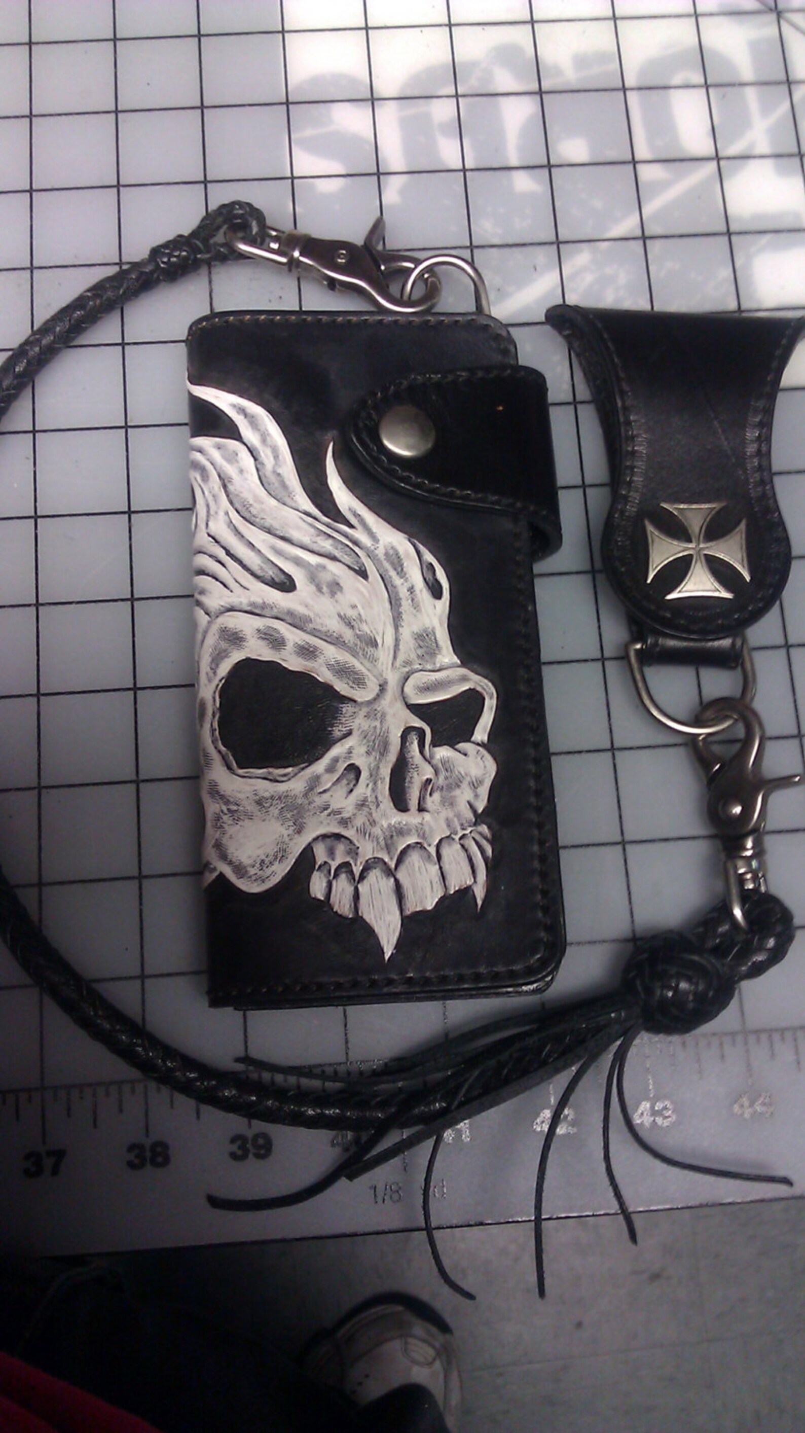 Tooled Skull Wallet - Etsy