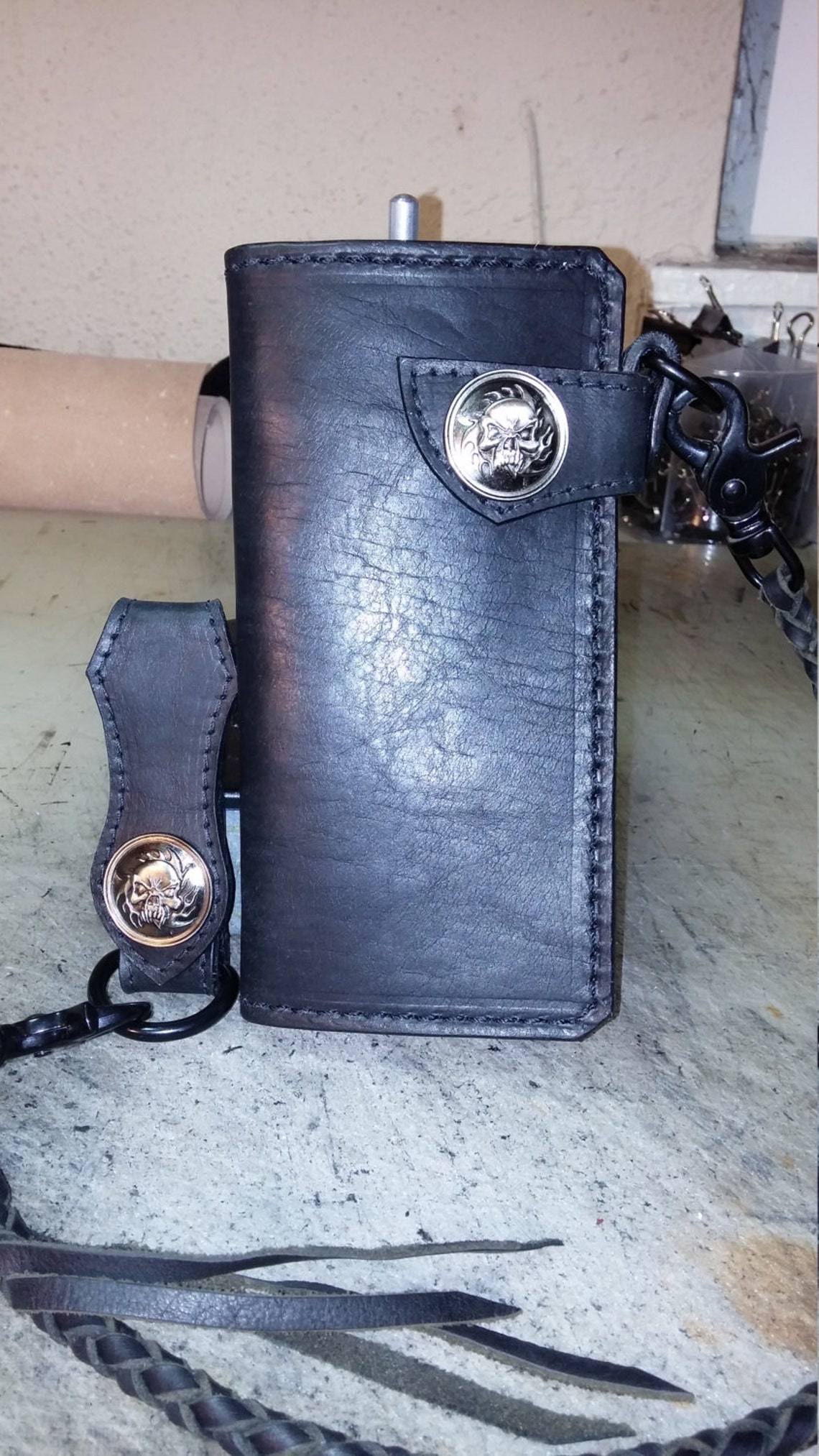 Black Buffalo "black Out" Biker Wallet - Etsy