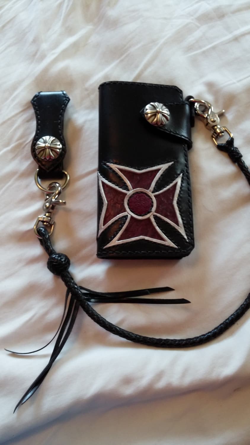 Biker Wallet With Iron Cross - Etsy