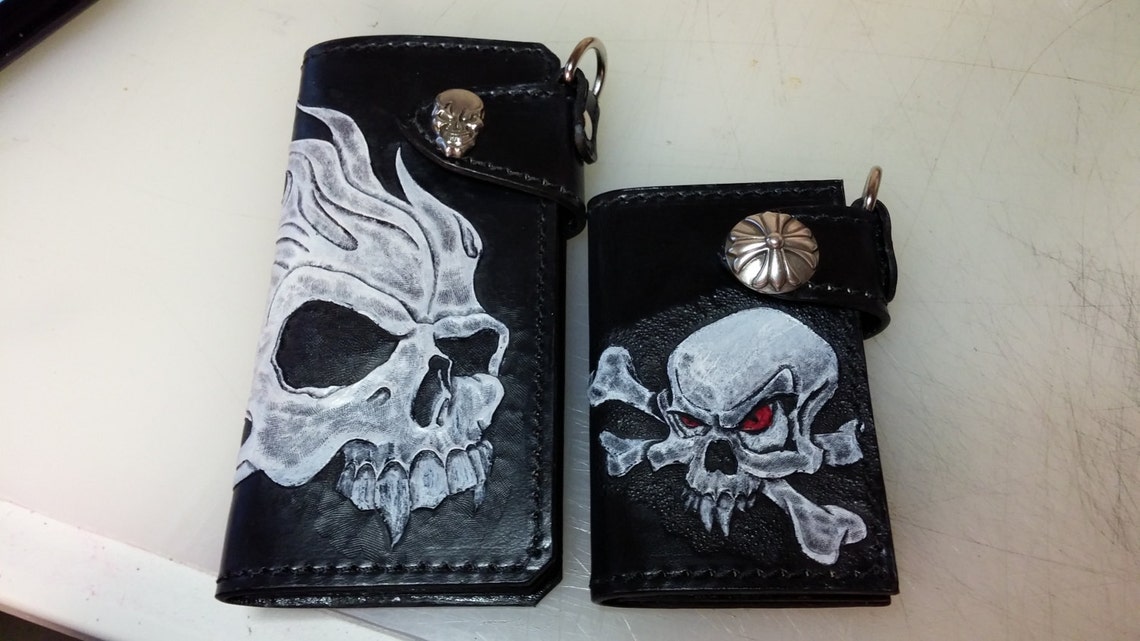 Leather Small Long Wallet Dragon | Etsy